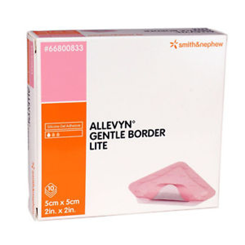 Allevyn Gentle Border Lite Dressing | 5 x 5cm | Box of 10