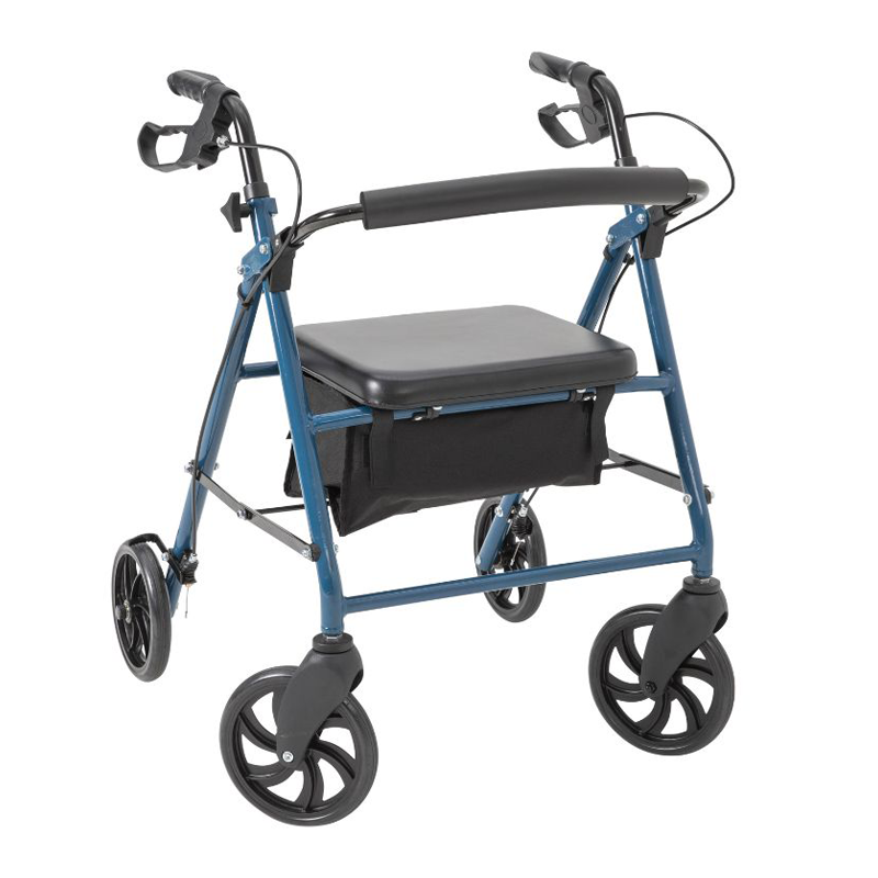 Alerta Four-Wheel Aluminium Rollator with Solid Back