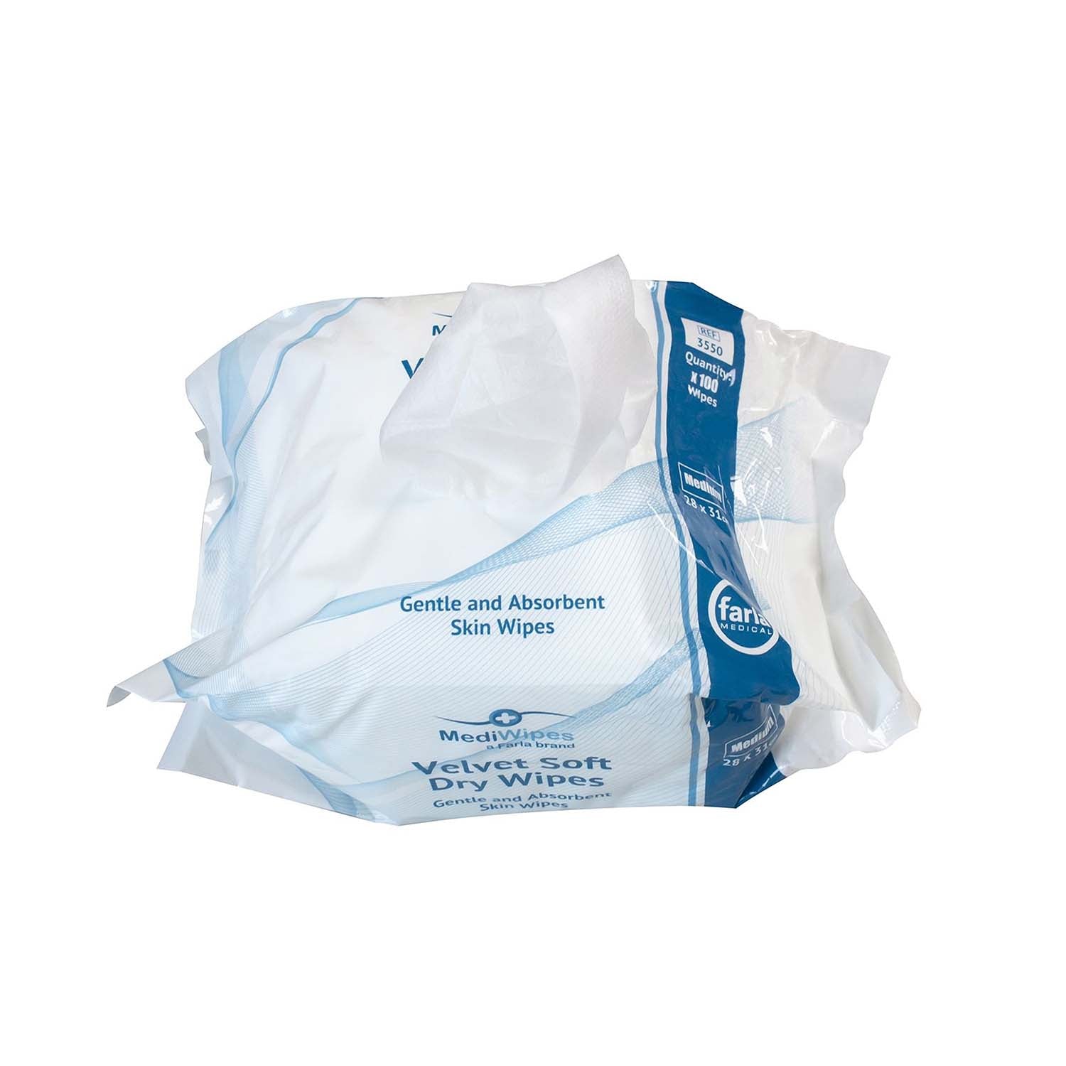MediWipes Velvet Soft Dry Wipes |Medium| Pack of 100