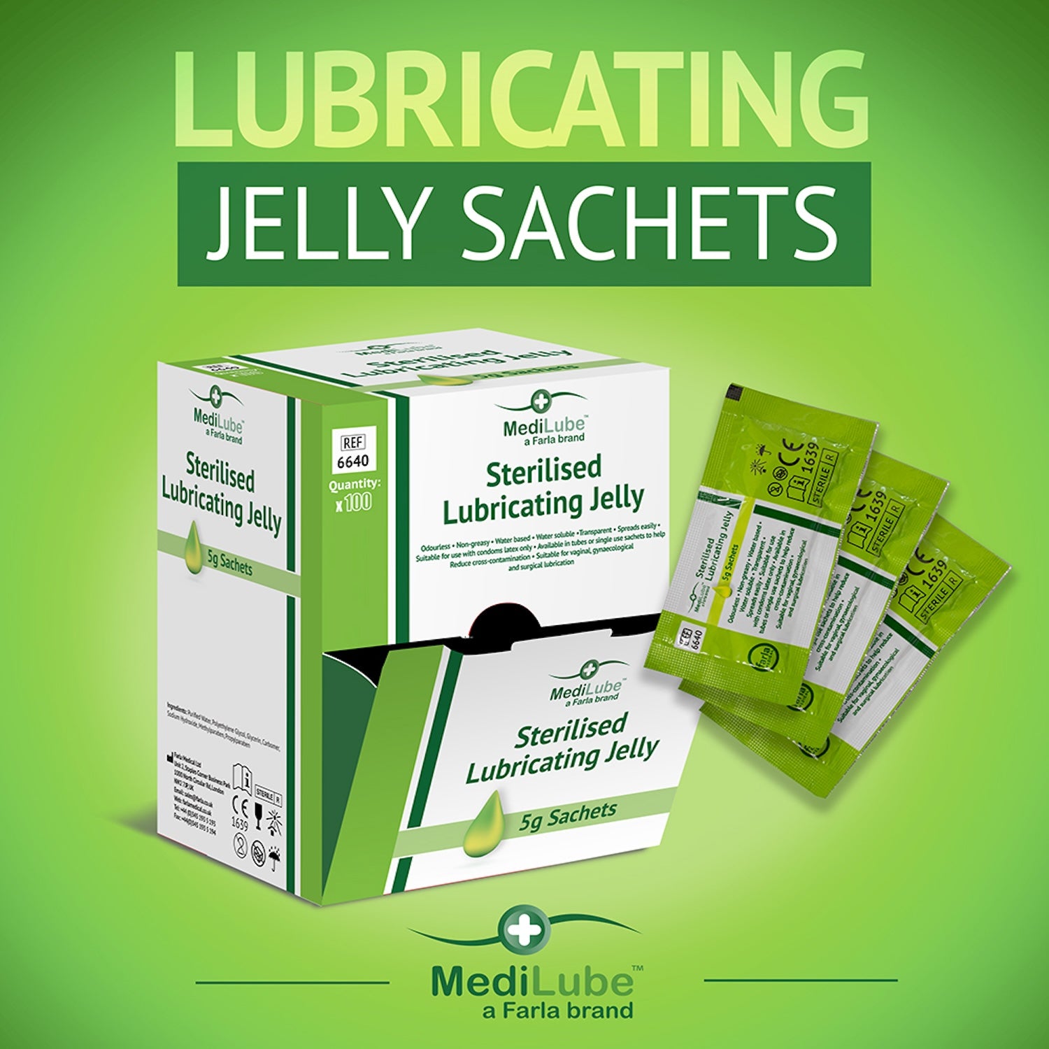 MediLube Lubricating Jelly | 5g Sachet | Sterile | Dispensing Pack of