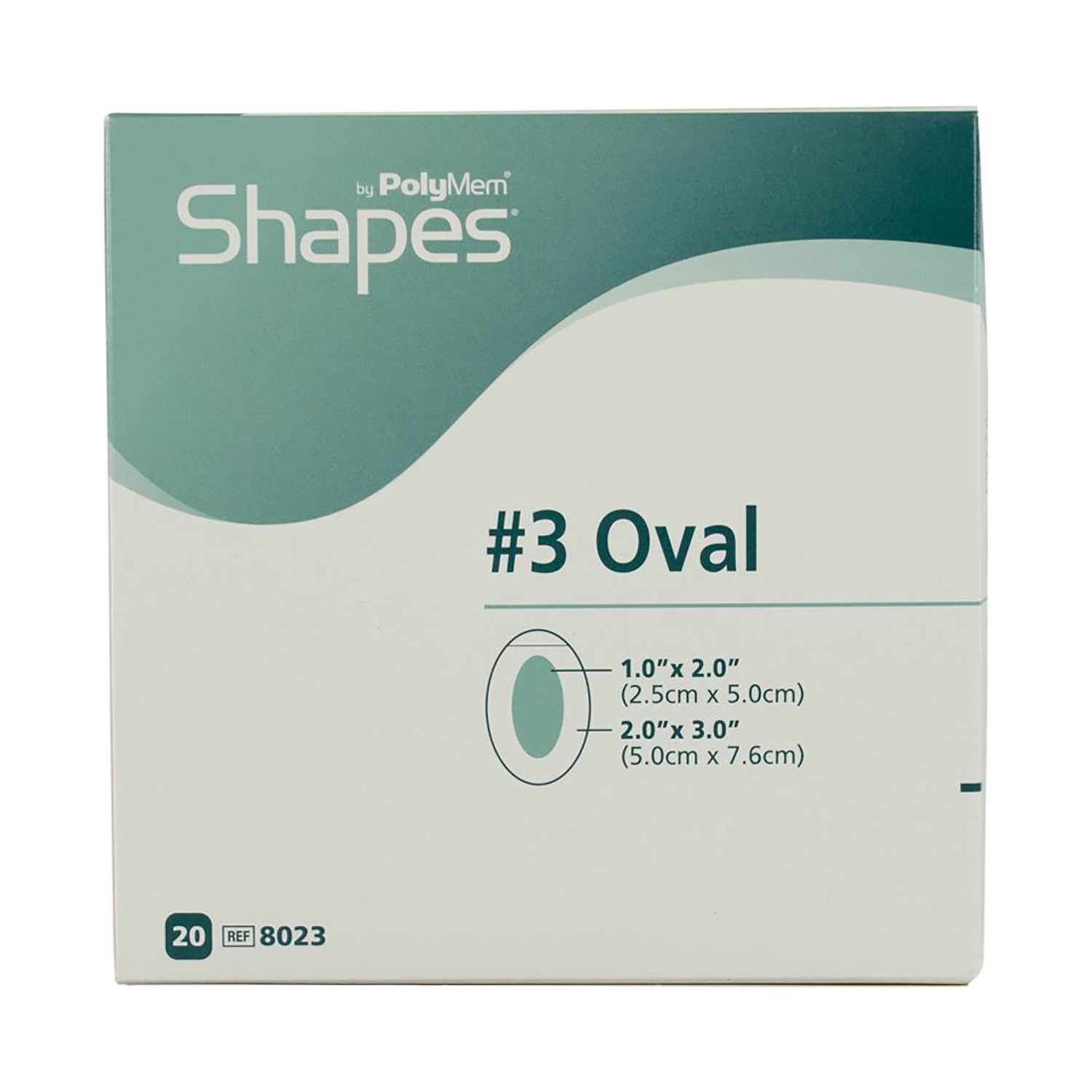 PolyMem Shapes #3 Oval Dressing | 5 x7.6cm | pack of 20