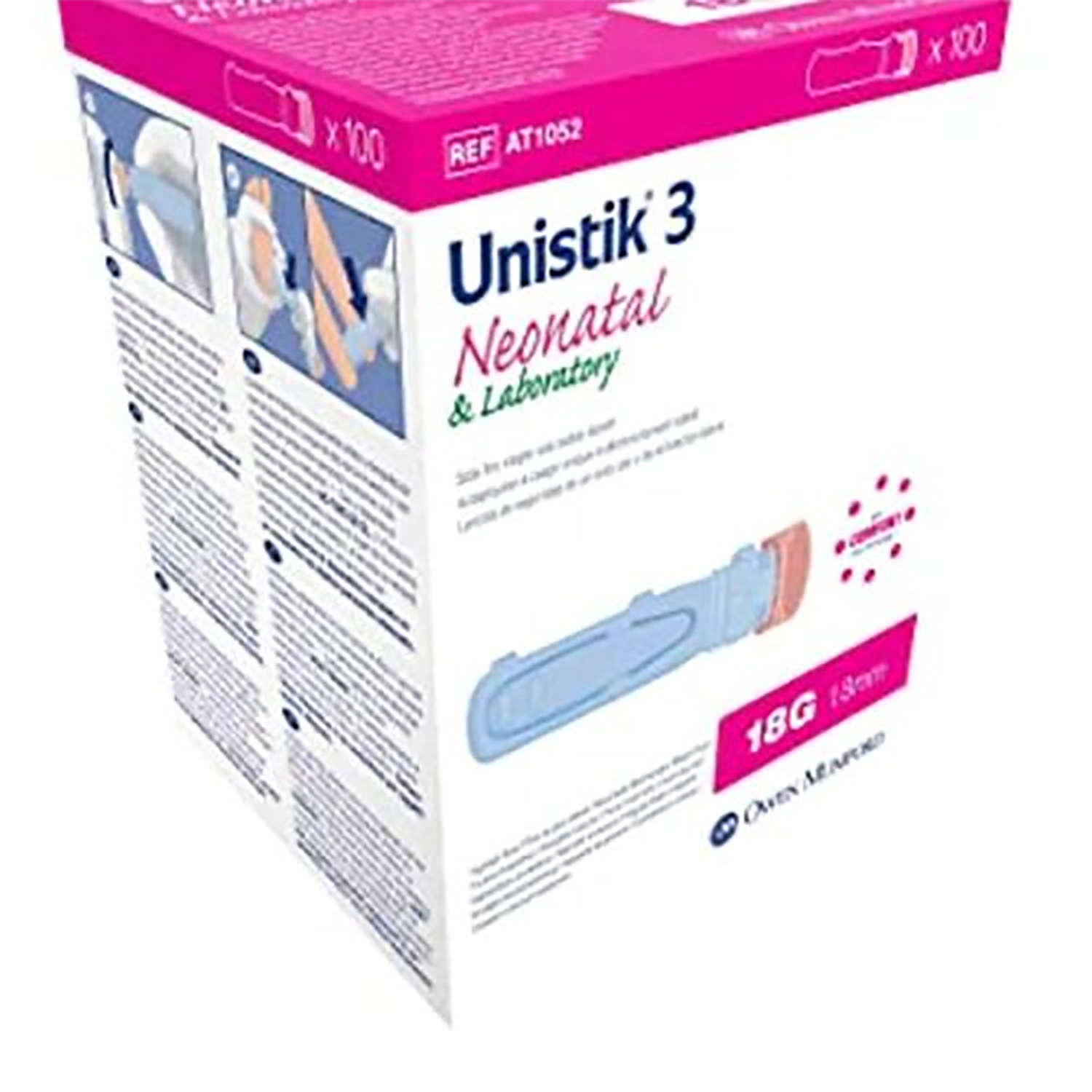 Unistik 3 Neonatal & Laboratory Lancets | Blue | 18G | 1.8mm | Pack of