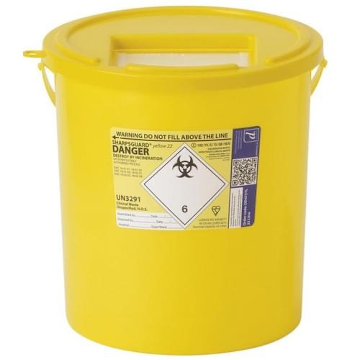 Sharpsguard Yellow Sharps Bin | 22L