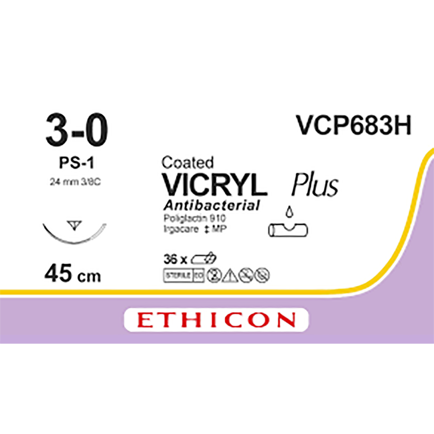 Ethicon Coated Vicryl Plus Suture | Absorbable | Undyed | Suture Size: