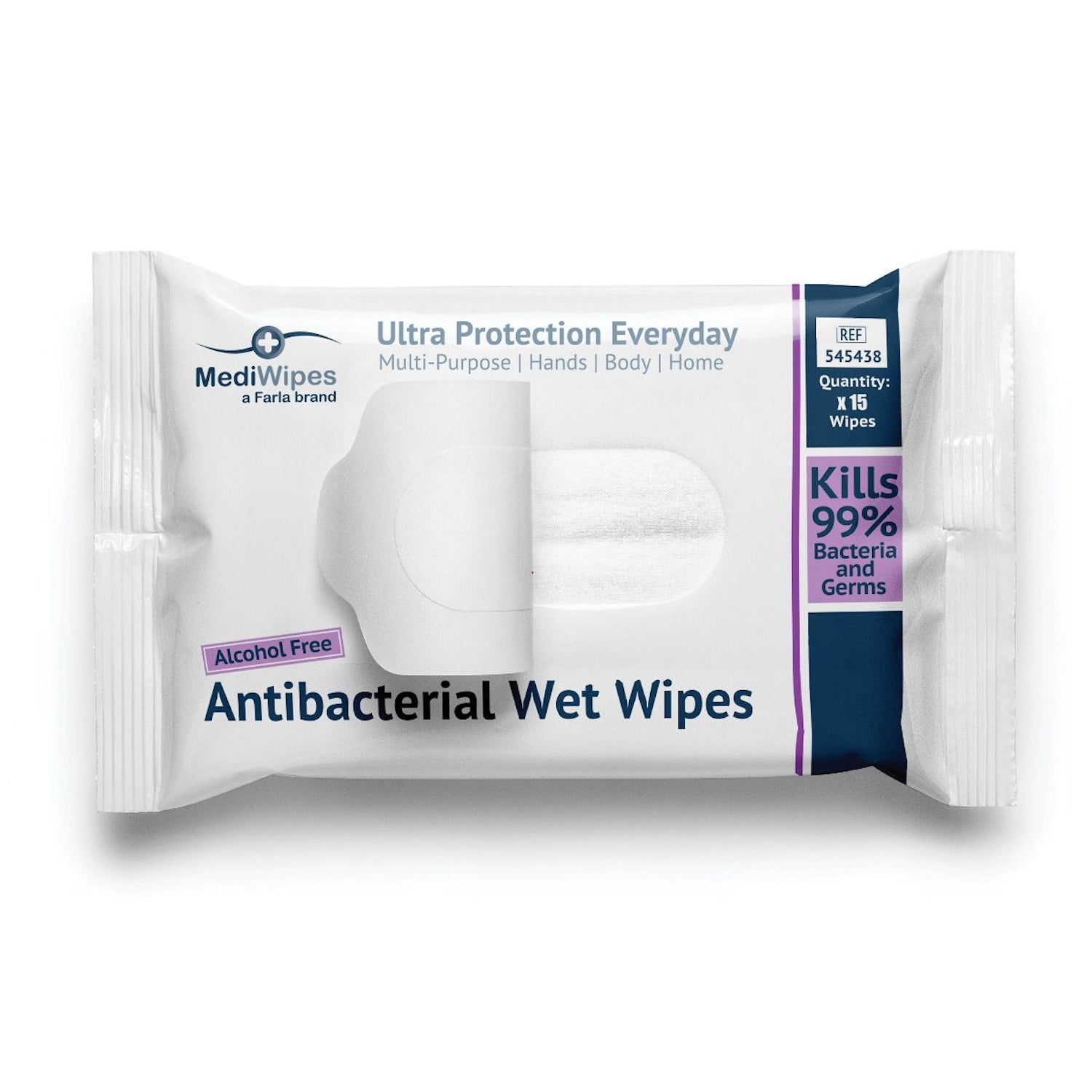 MediWipes Antibacterial Wet Wipes| Resealable Pack| Alcohol Free| for ...